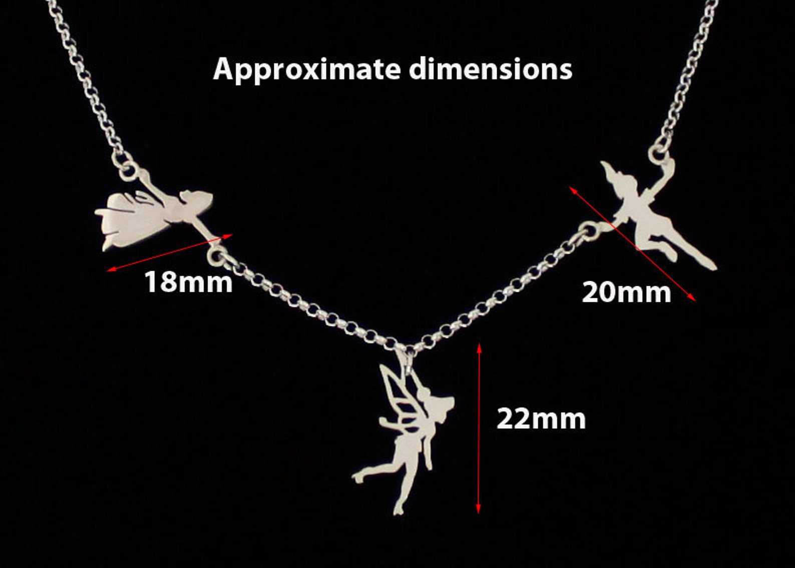 Peter Pan Wendy Darling Tinkerbell Neverland Necklace Sterling Silver ...
