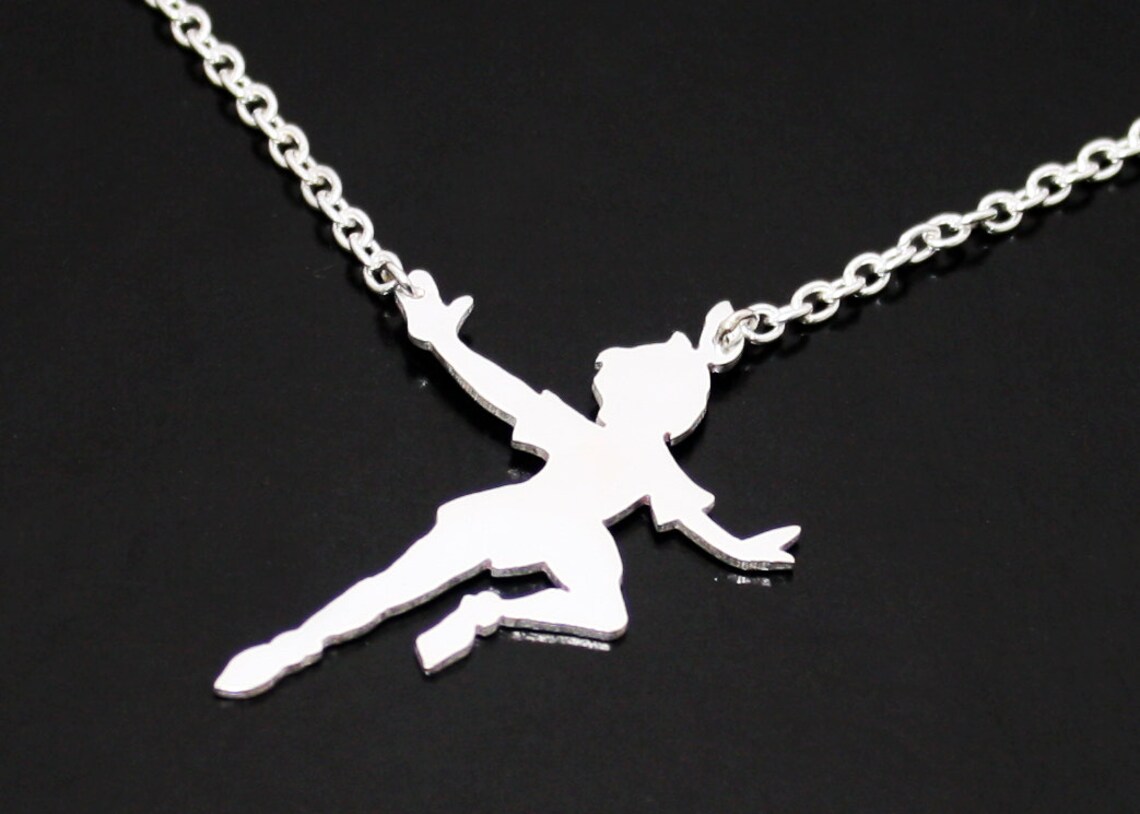 Peter Pan Necklace Sterling Silver Peter Pan Pendant Fairy - Etsy