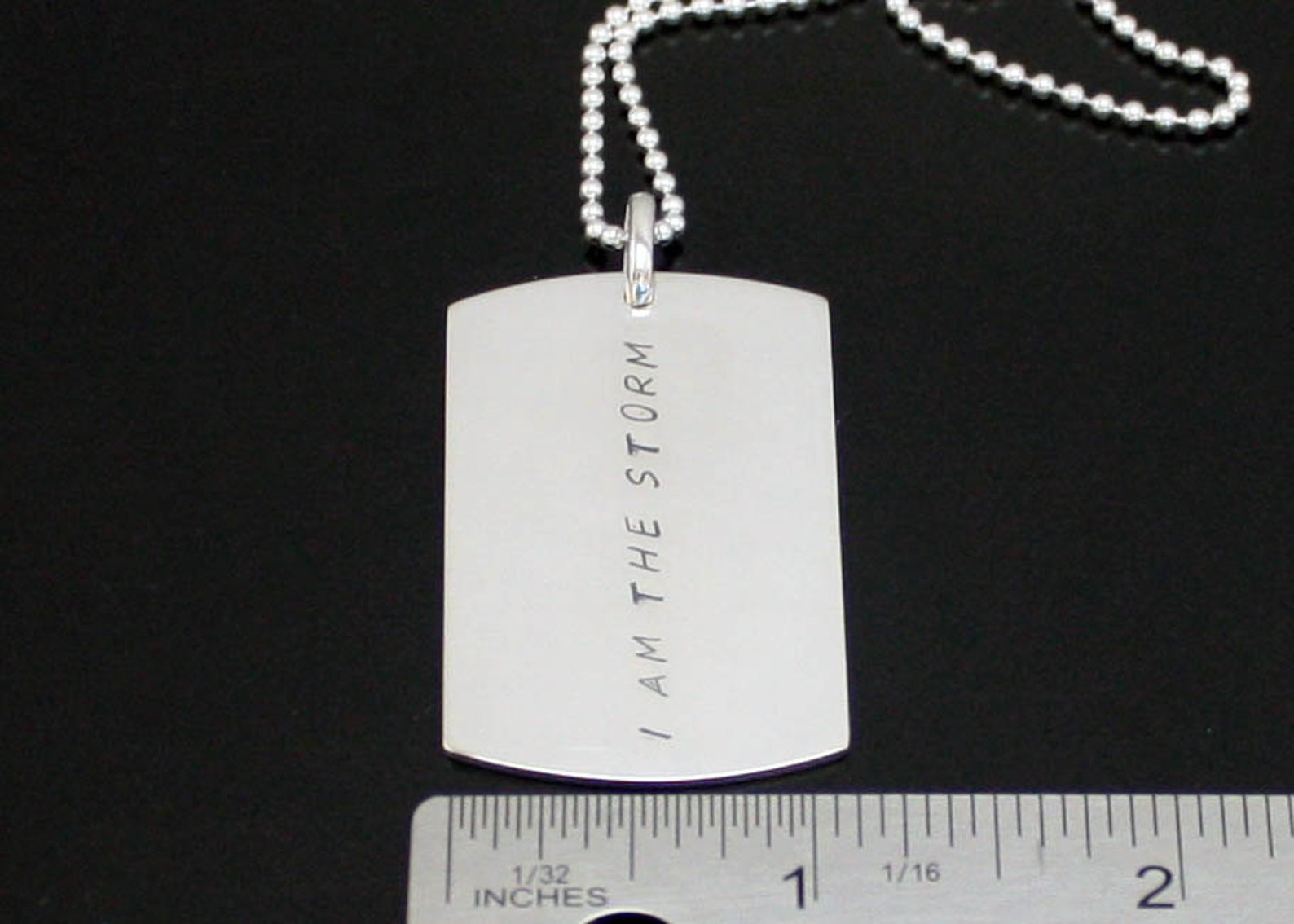 Large Dogtag Sterling Silver 925 US Military Size Dog Tag | Etsy