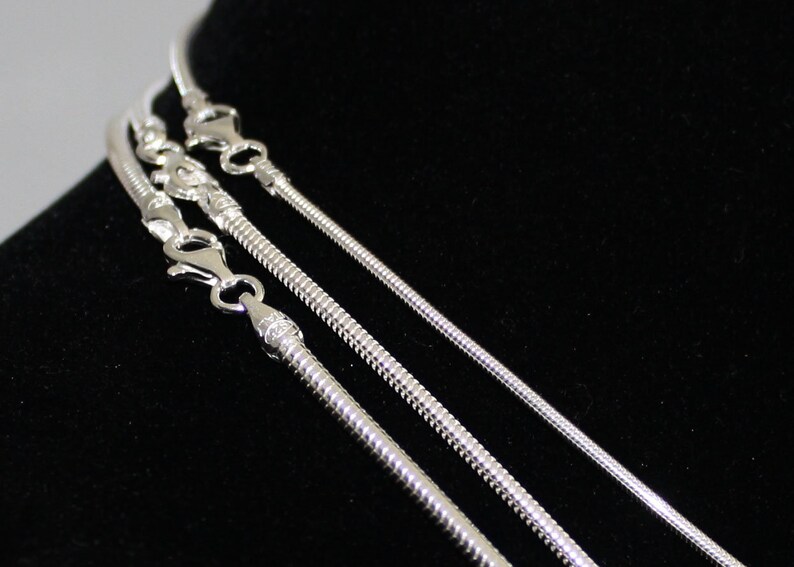 Silver Snake Chain Necklace Sterling Silver 925 16 18 20 22 - Etsy