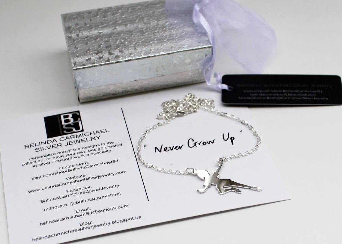 Peter Pan Necklace Sterling Silver Peter Pan Pendant, Fairy Pendant ...
