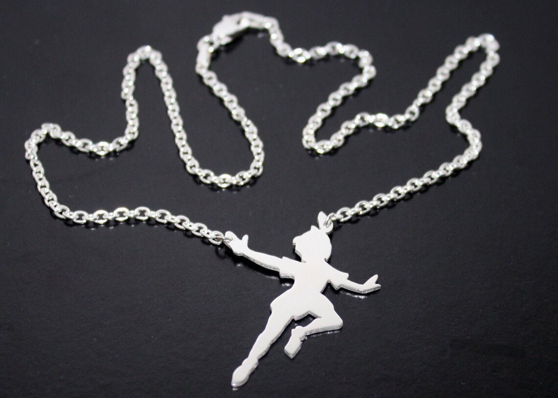 Peter Pan Necklace Sterling Silver Peter Pan Pendant Fairy - Etsy