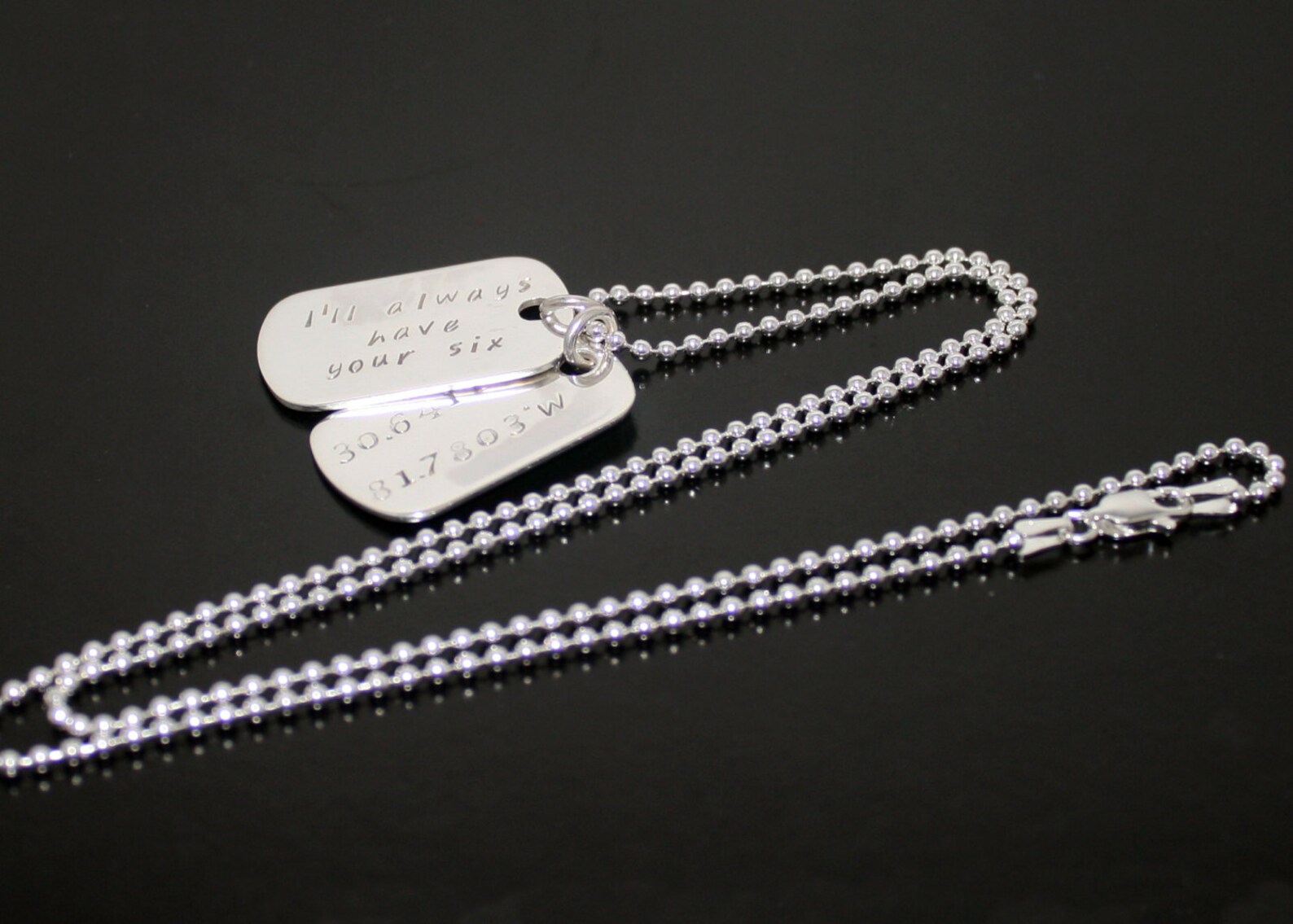Sterling Silver Dog Tags Personalized Tag Necklace Always - Etsy