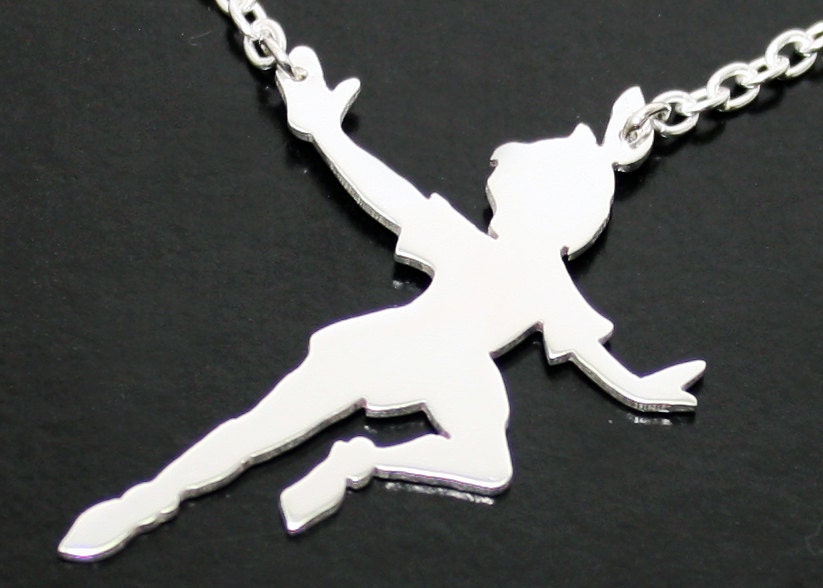 Peter Pan Necklace Sterling Silver Peter Pan Pendant Fairy - Etsy