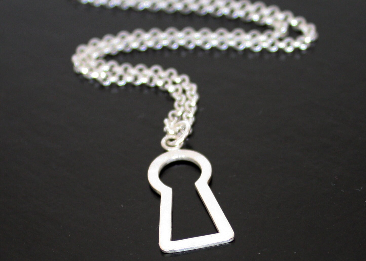 Key Hole pendant layering necklace Sterling Silver 925 | Etsy