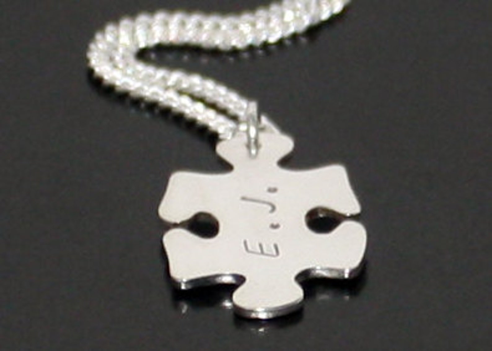 Sterling Silver Puzzle Necklace, TWO SIDED Personalized Puzzle Pendant ...