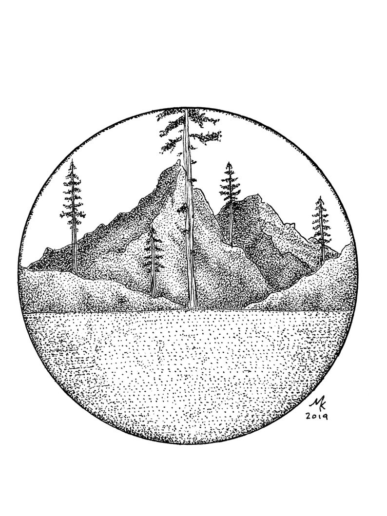 Seaside Mountains Original Artwork, Scenic Wall Decor, Nature ...