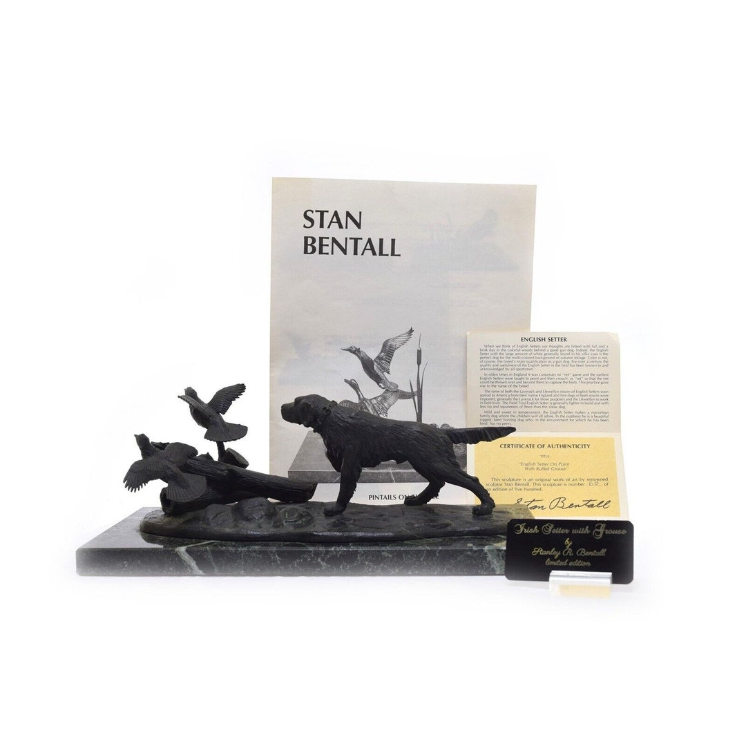 Stan Bentall 1978 Marble Base English Setter on Point W/ Pheasants #60 ...
