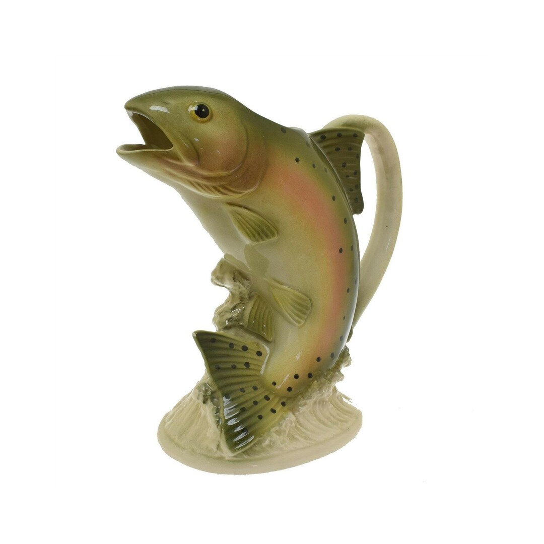 Vintage Eddie Bauer 9 Tall Ceramic FISH Trout Pitcher Made in Japan ...