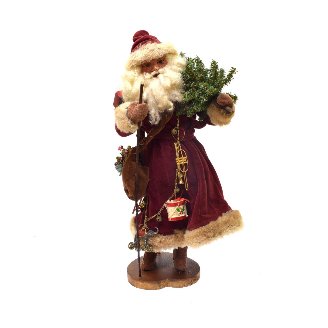 Lynn West Santa Claus Figurine Old World 20" Heart Wood Base 1982 Toys ...