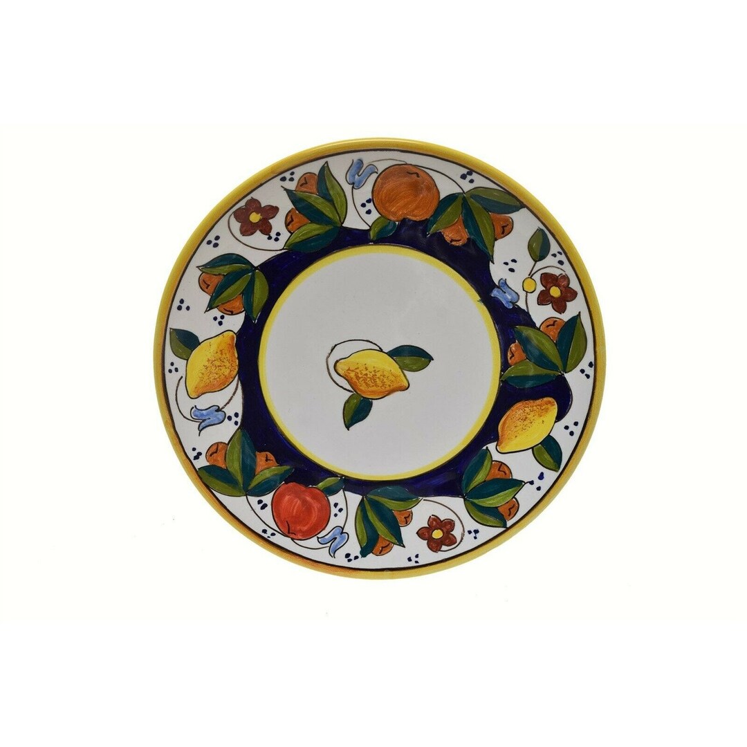 Italian Pottery White Yellow Blue Fruit Tesori Di Siena 7.75" Salad ...