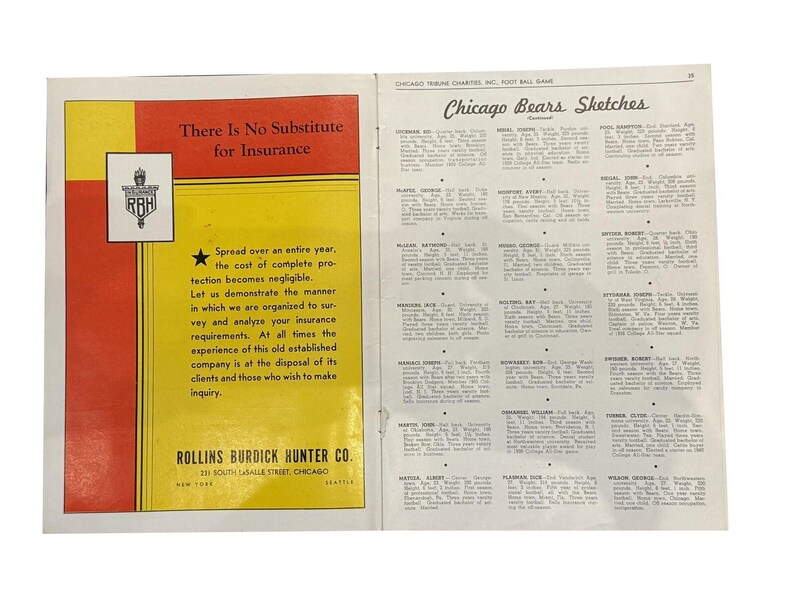 Antique Football Program All Star Game 1941 All Americans Vs Chicago ...