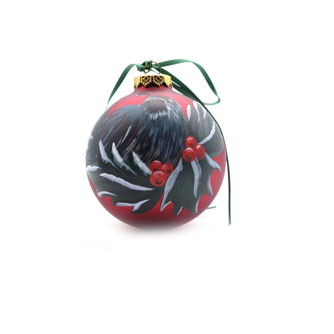 Jennifer Lake Miller 2001 Christmas Ornament Red Glass Handpainted ...