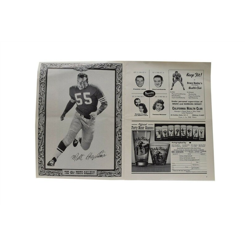 Original Cover Art for NFL Program San Francisco 49ers Vs - Etsy