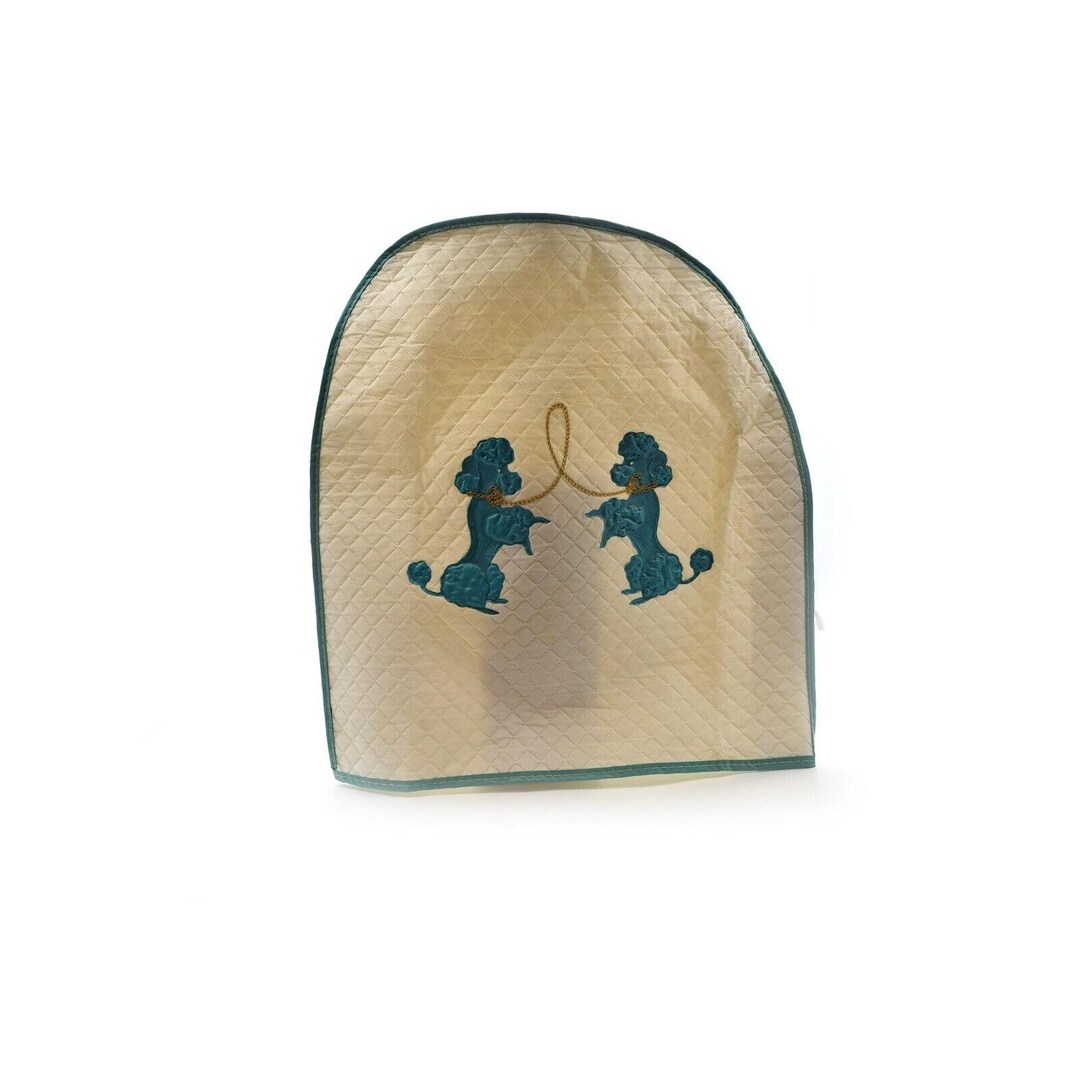 Vintage Toaster Cover Vinyl Turquoise Poodles Quilted Fabric Dora May ...