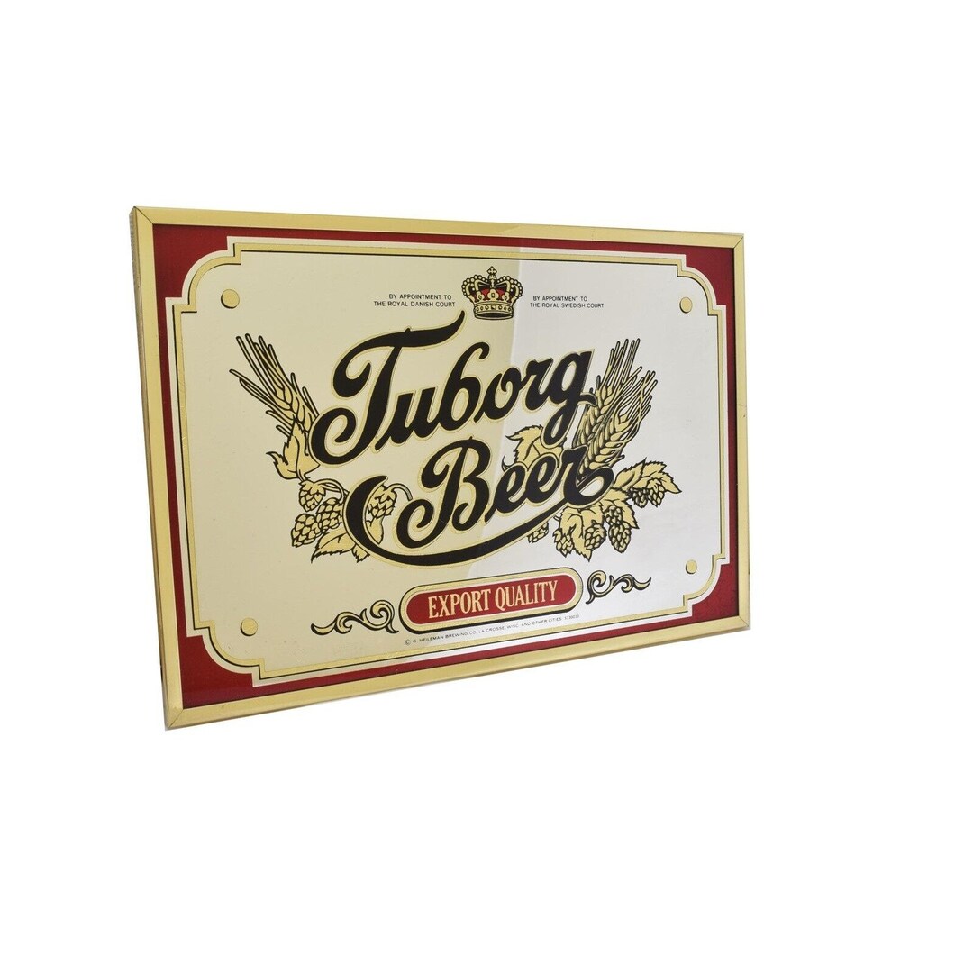 Tuborg Beer Mirror Heileman Brewing Red Black Gold 17.5" X 12" - Etsy