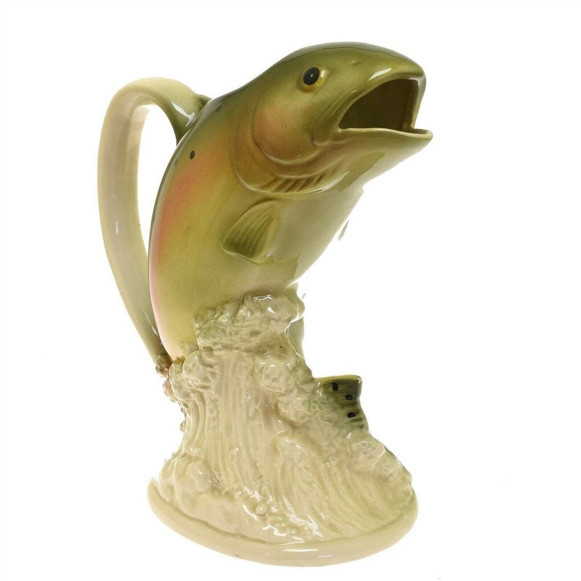 Vintage Eddie Bauer 9 Tall Ceramic FISH Trout Pitcher | Etsy