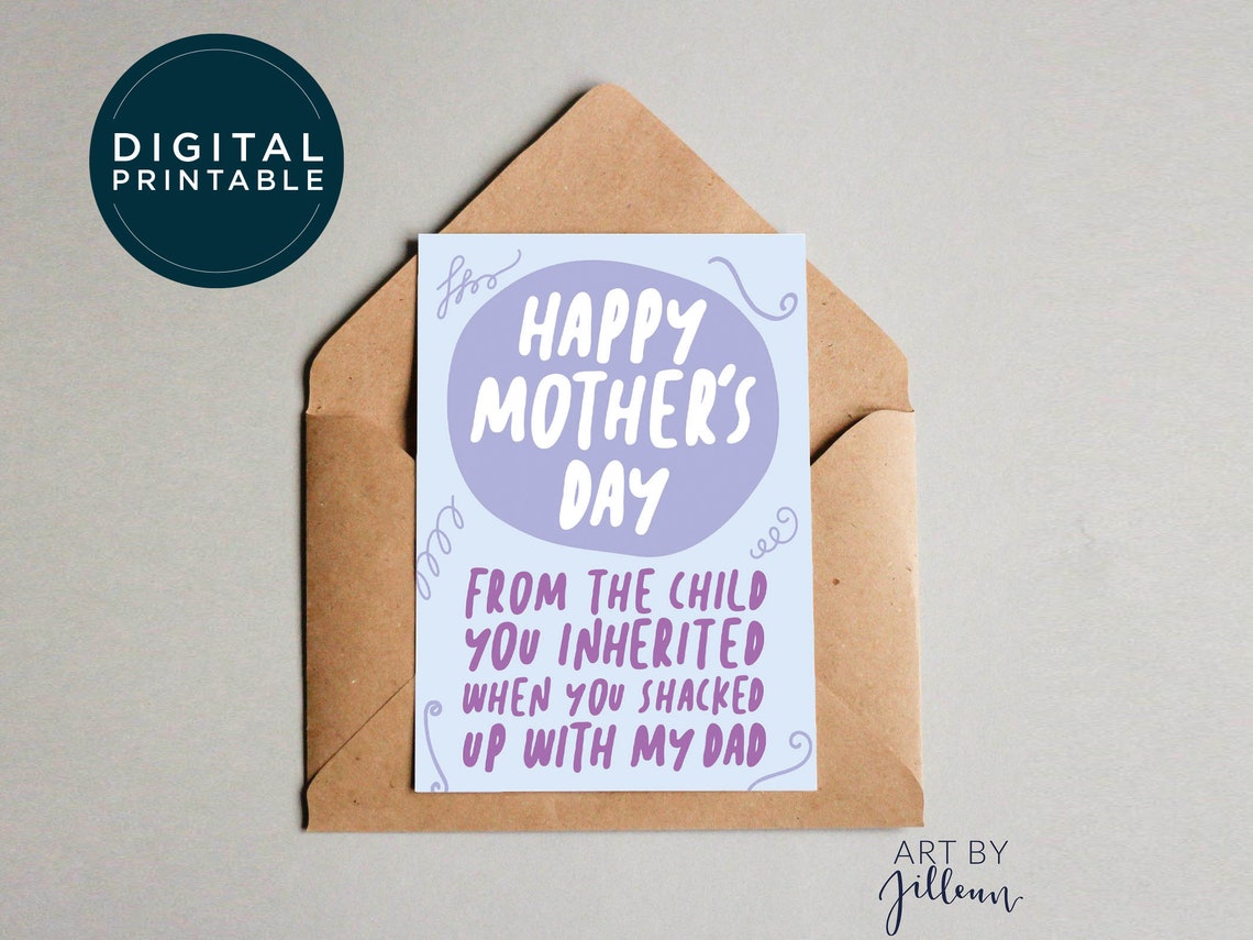 DIGITAL Step Mom Mothers Day Card, Bonus Mom Card, Funny Step Mom Card ...