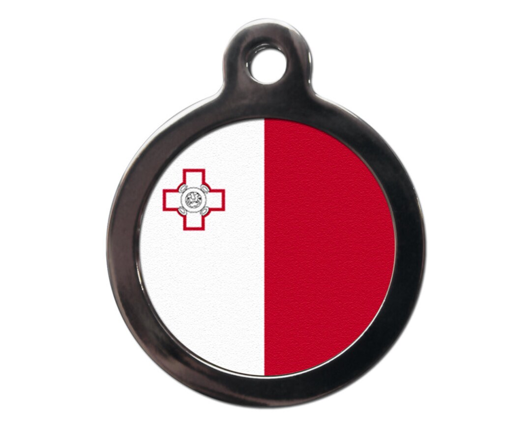 Flag of Malta Pet Tag - Maltese Flag Tags-custom Dog Cat Tags ...