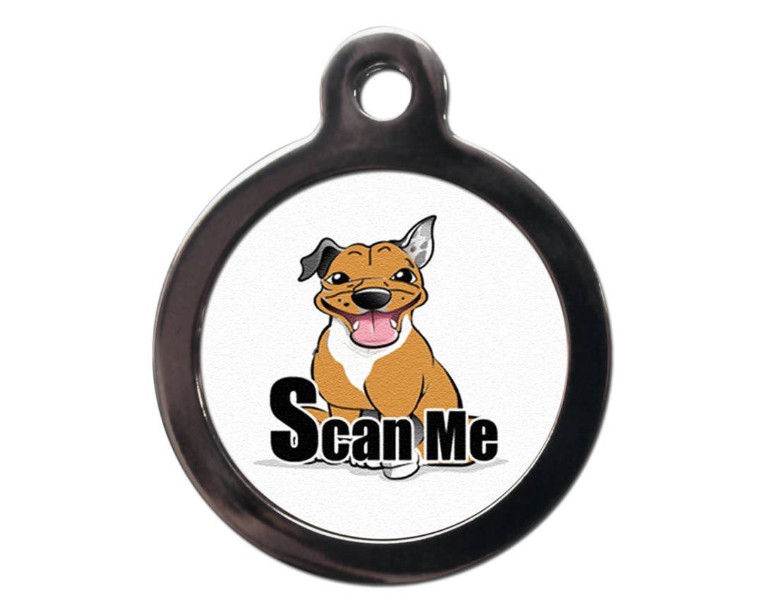 Staffy Staffie Scan Me Pet ID Tag Dog Cat Identity Tags Custom ...
