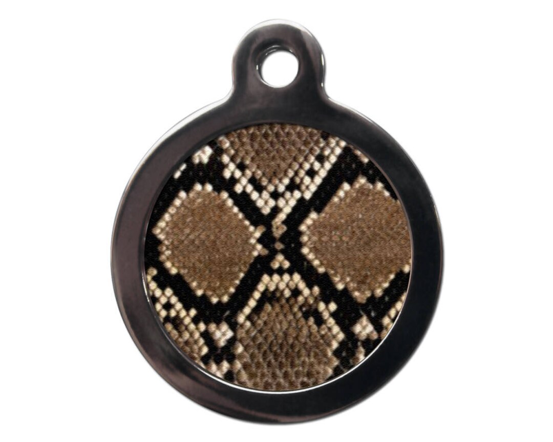 Animal Print Pet Tags Snake Print Patterned Pet ID Tag Dog Name Address ...
