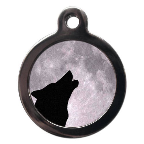 Pet ID Tag Howling Wolf - Etsy