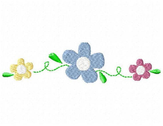 Machine Embroidery Flower Scroll Design | Etsy