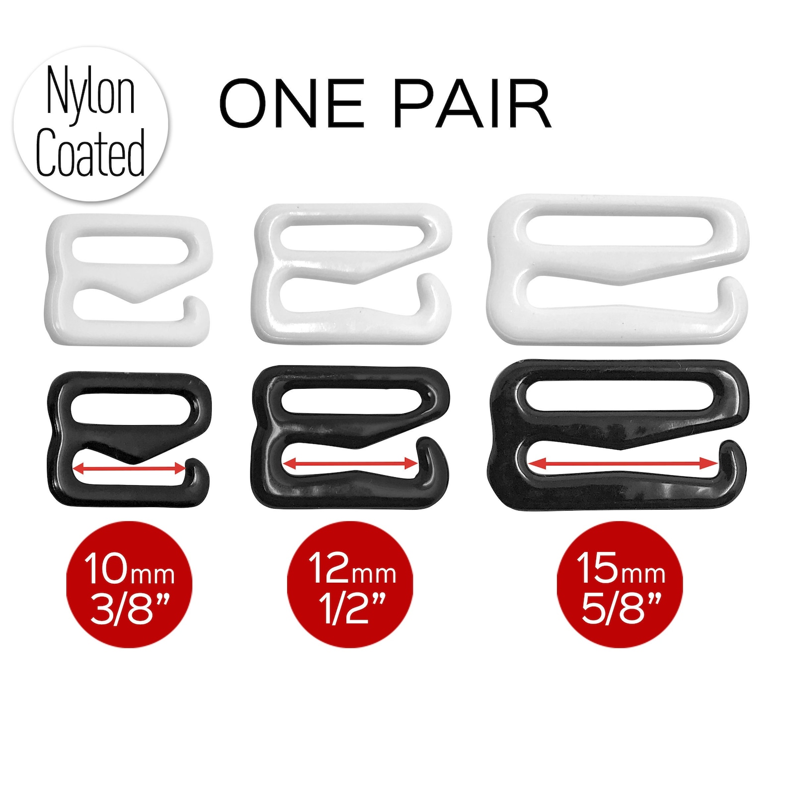 Bra Strap Slider G Hooks in Black or White for Swimwear or Bra Making ...