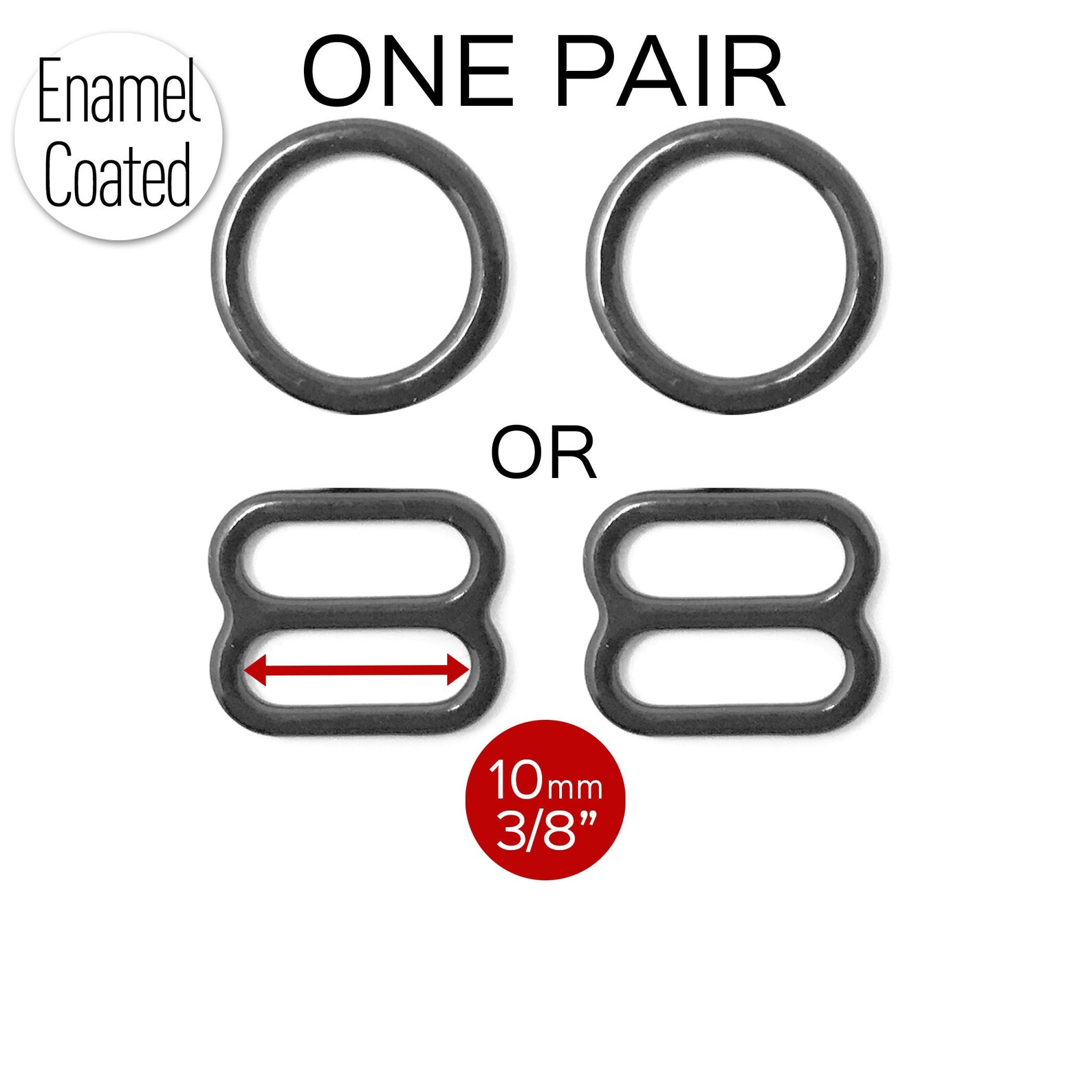 Set of 2 Rings OR 2 Sliders Bra Strap Sliders in Charcoal Grey - Etsy