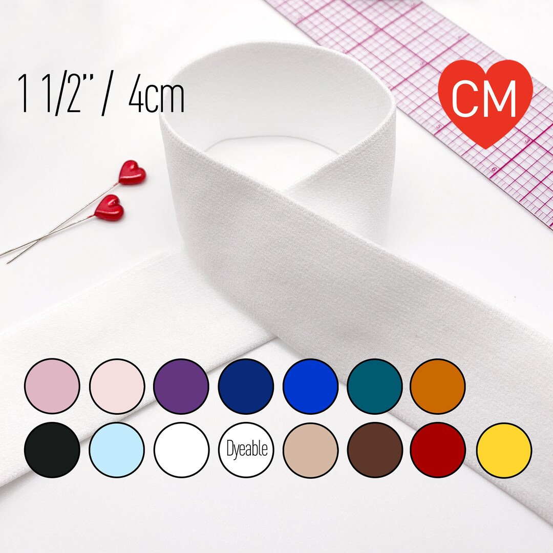 1 1/2" (4cm) Plush Soft Matte Elastic for Sleepwear, Loungewear, Yoga ...