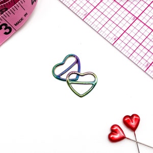 3/8"-10mm, 1/2"-12mm, 5/8"-15mm Metal Heart-shaped Bra Strap Sliders ...