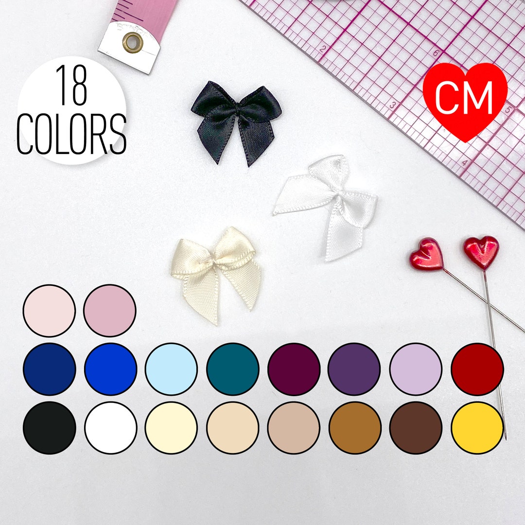 1"/25mm Small Satin Bows- Set of 2 - Etsy