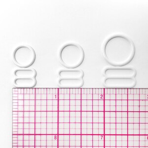 Set of 2 Rings OR 2 Sliders Bra Strap Sliders in White for Swimwear or ...