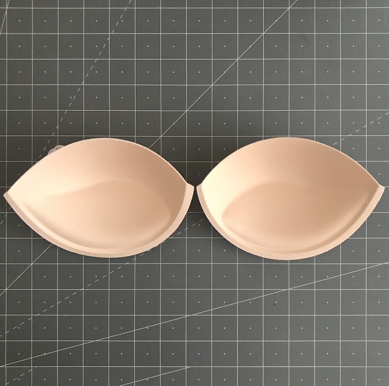 Push Up Molded Bra Cups Almond Shaped with Seam Inserts or | Etsy
