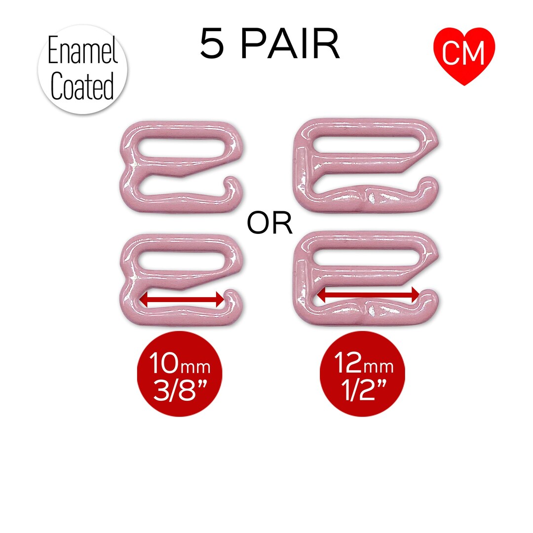 CLEARANCE- 5 Pair of Bra Strap Slider G Hooks in Enamel Coated Dusty ...