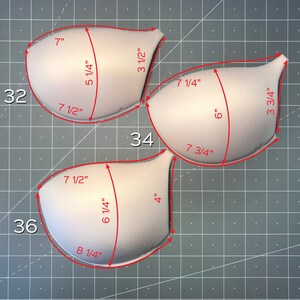 Molded Contoured Bra Cups, Inserts or Sewn in for Lingerie, Swimwear ...