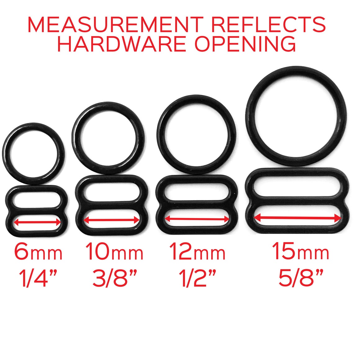 Set of 2 Rings OR 2 Sliders Bra Strap Sliders in Black for | Etsy