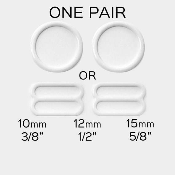 Set of 2 Rings OR 2 Sliders Bra Strap Sliders in White for | Etsy