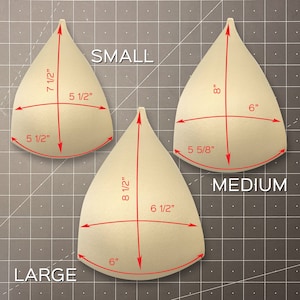Thin Padding Long Triangle Bra Cups- Sizes in Small, Medium and Large ...