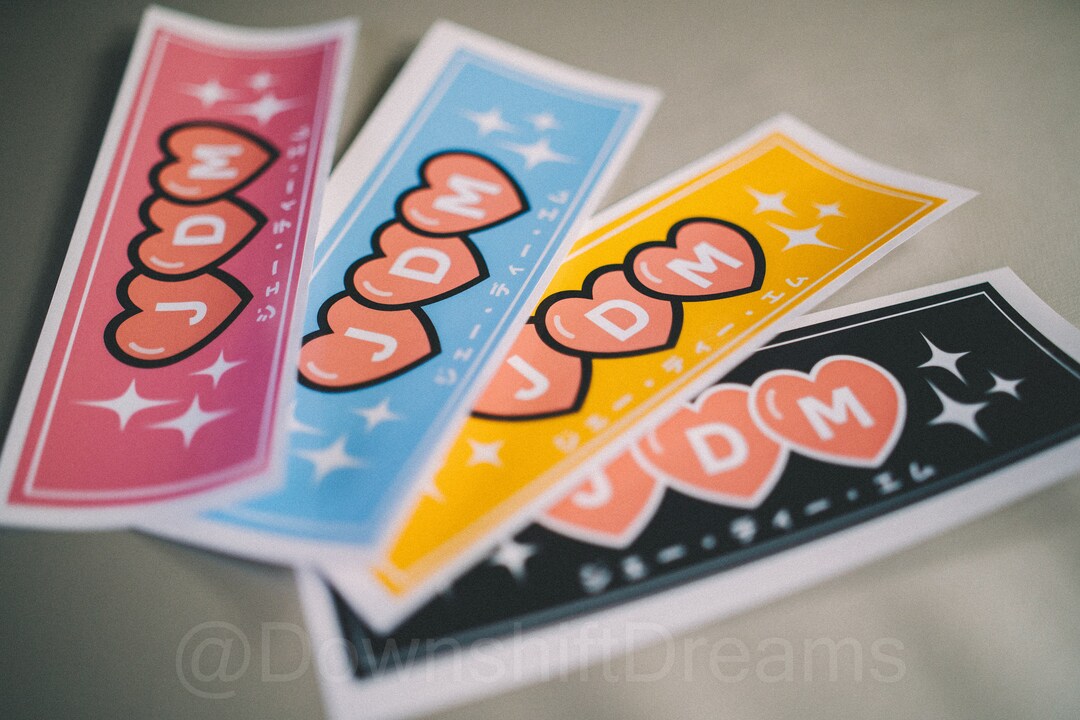 90s JDM Heart Car Decal Weatherproof Vinyl - Etsy