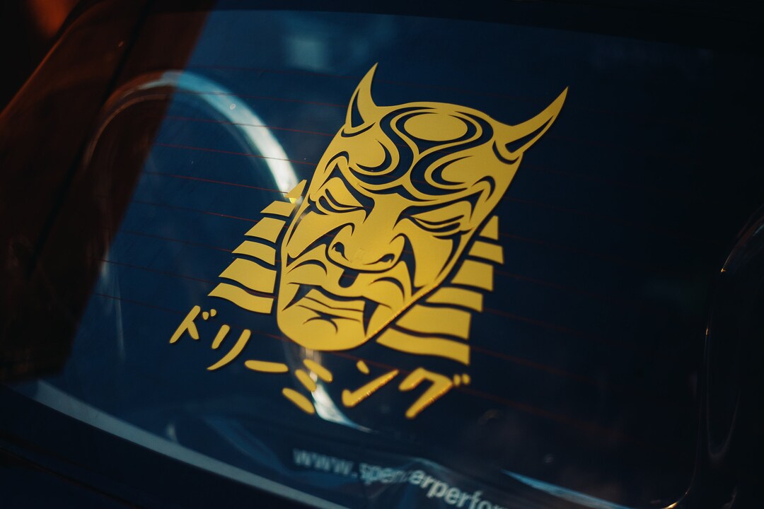 Oni Mask Vinyl Decal Transparent JDM Car Japanese Sticker - Etsy