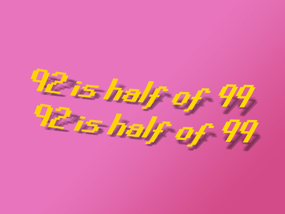 92 is Half of 99 Vinyl Decal Waterproof Outdoor Sticker - Etsy