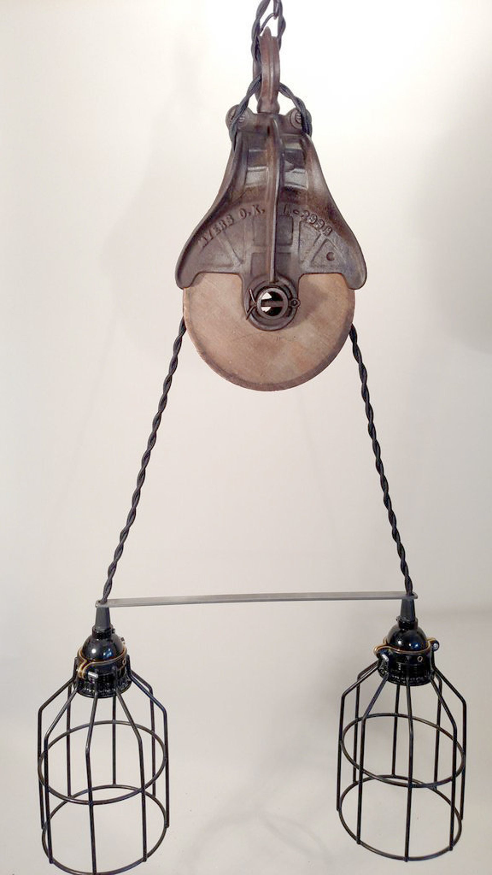 Hand Made Vintage Pulley Light Fixture - Etsy