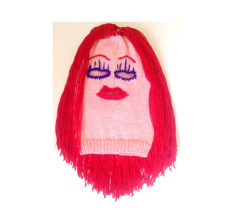 Monster Red Mask Balaclava Knit Ski Mask Handmade 3 Hole | Etsy