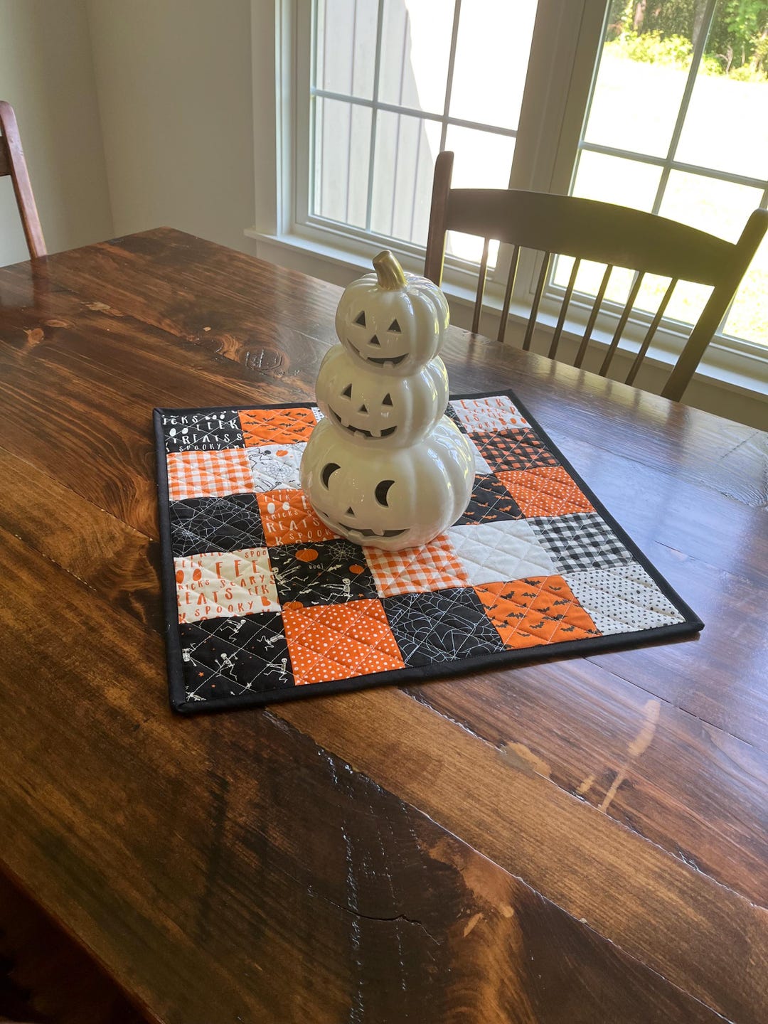 Quilted Halloween Patchwork Table Topper, Wall Hanging, or Door Hanging ...