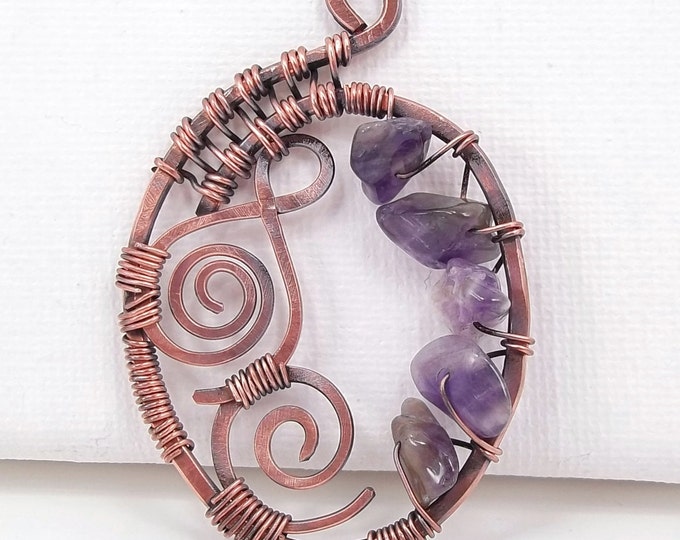 Copper Wire Wrapped Pendant-hand Wrapped-one of a Kind - Etsy