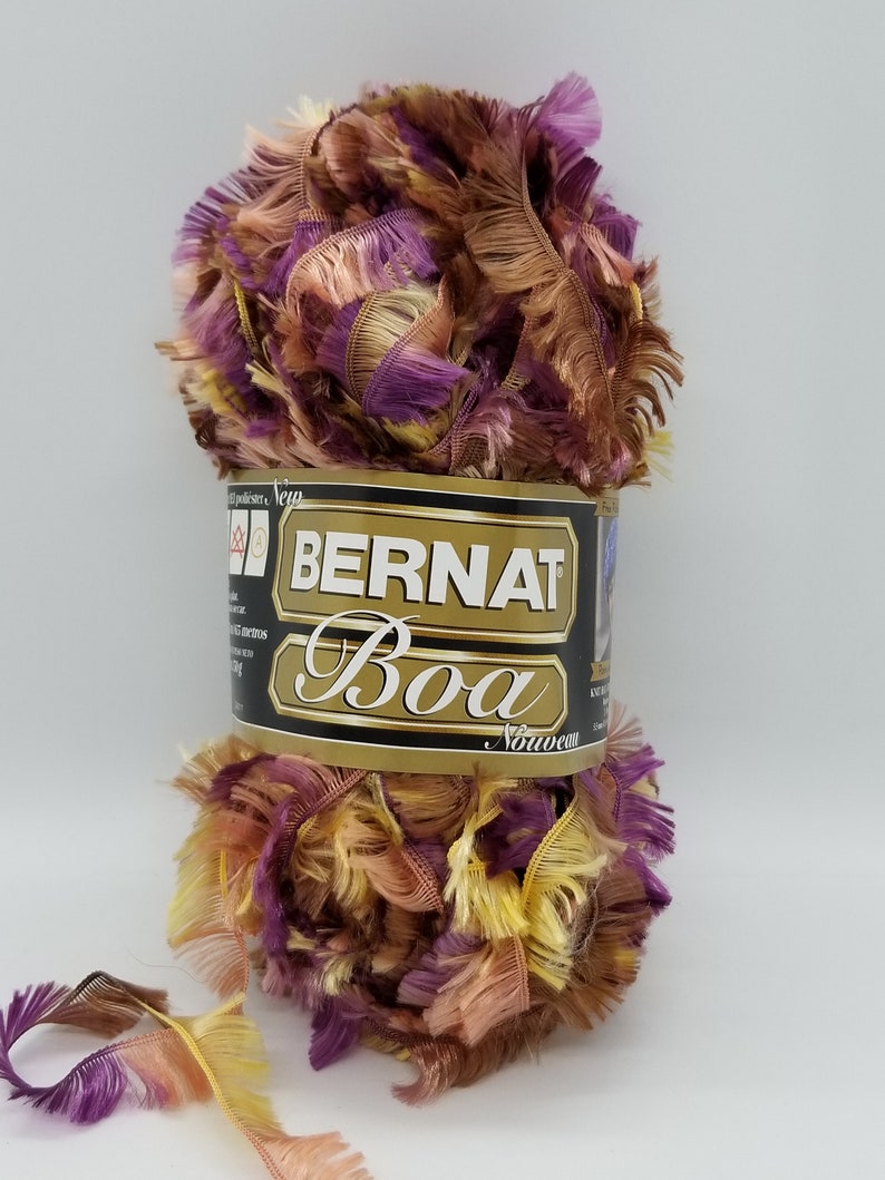 Bernat Boa Yarn Emu, Feather Eyelash Silky Novelty, Bulky Weight, Rust ...