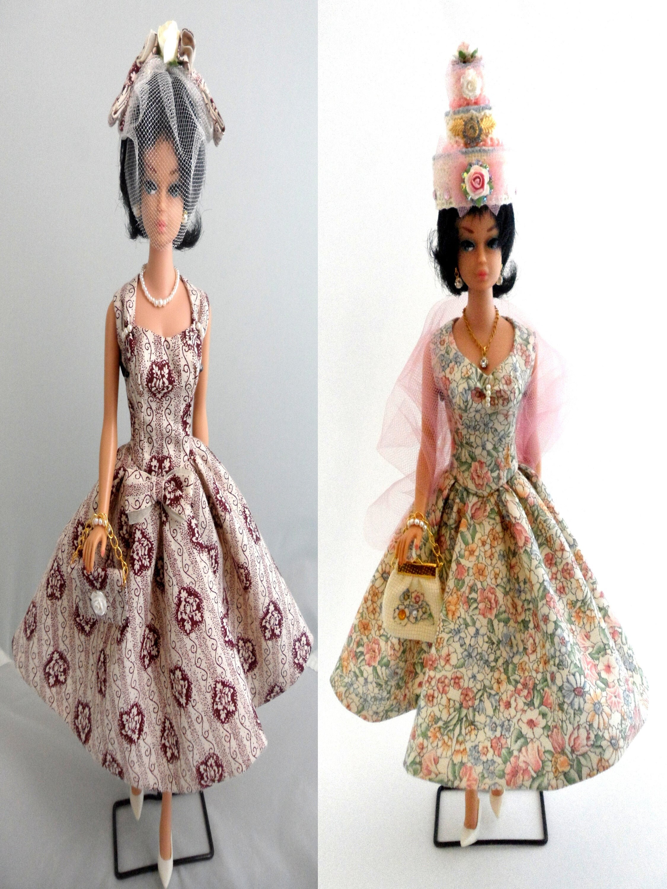 Toys Toys & Games Barbie dress set Red Rosebuds and Blue Rosebuds etna ...