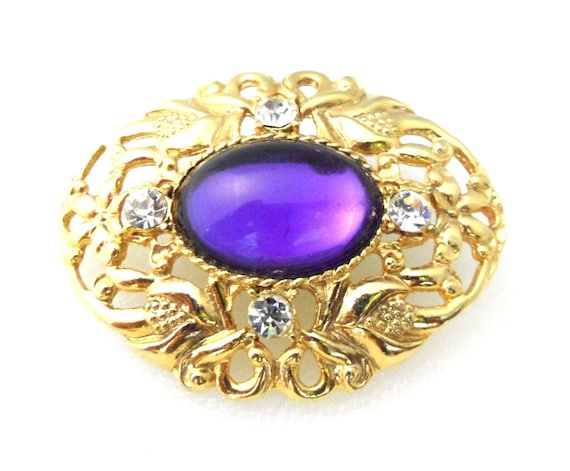 Large Gold Open Work Filigree Brooch Rococo Baroque Georgian | Etsy