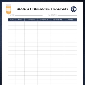 Blood Pressure Track Sheets Charts (2) Digital List Tracking List - Etsy
